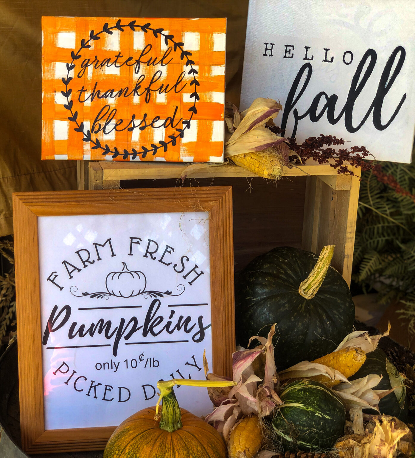 Inexpensive Fall Decor| DIY Stenciled Signs - Homemaking Without Fear