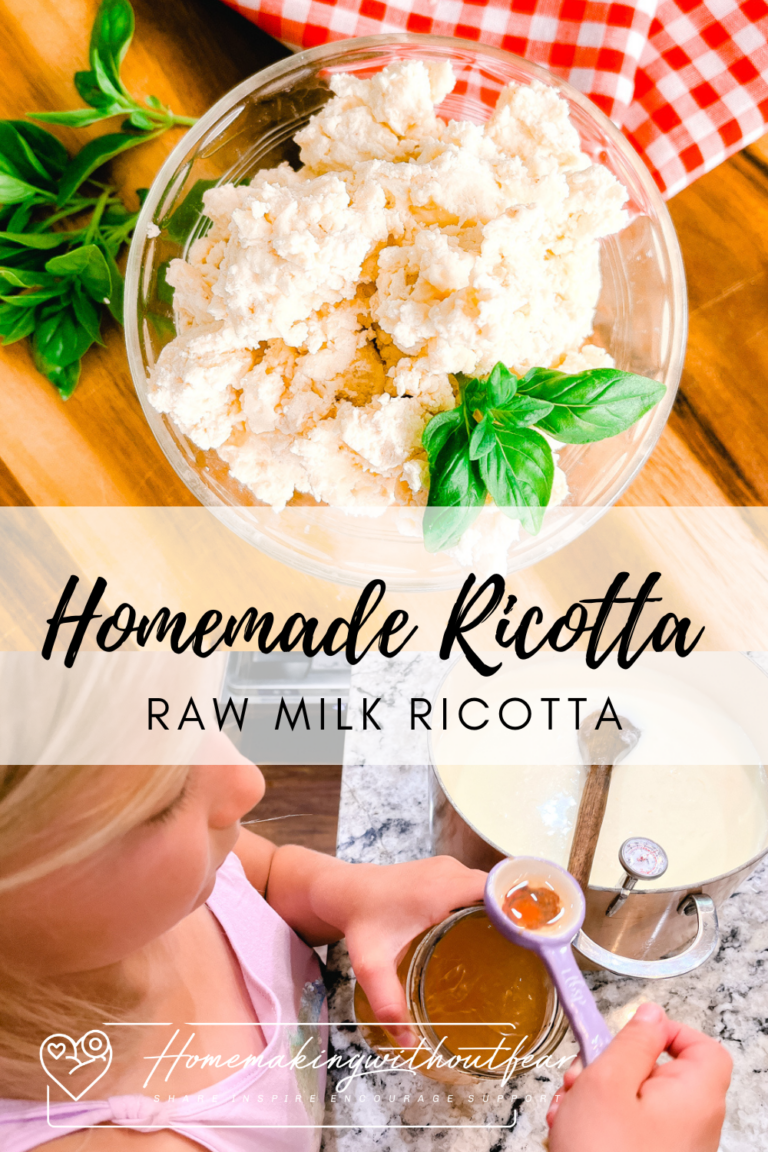 Homemade Raw Milk Ricotta Cheese - Homemaking Without Fear